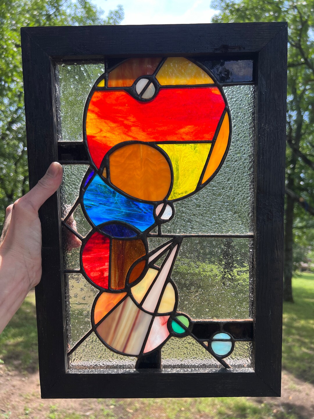 Handmade Stained Glass Panel “ridiculous Planets” - Etsy