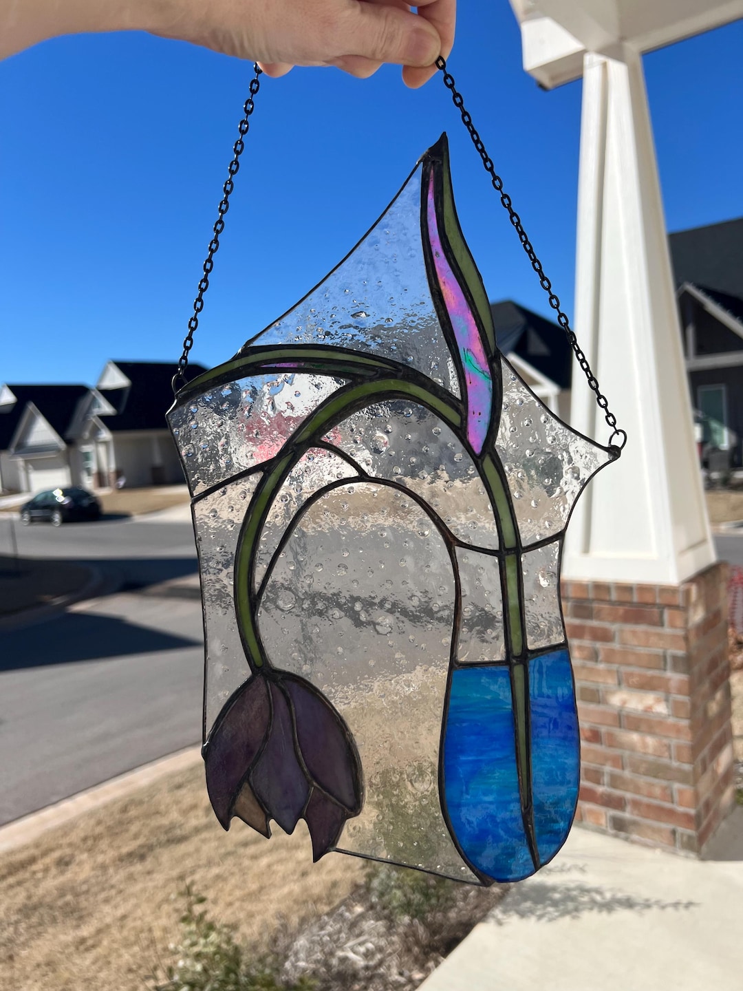 Handmade Stained Glass Suncatcher “droopy Tulip” - Etsy