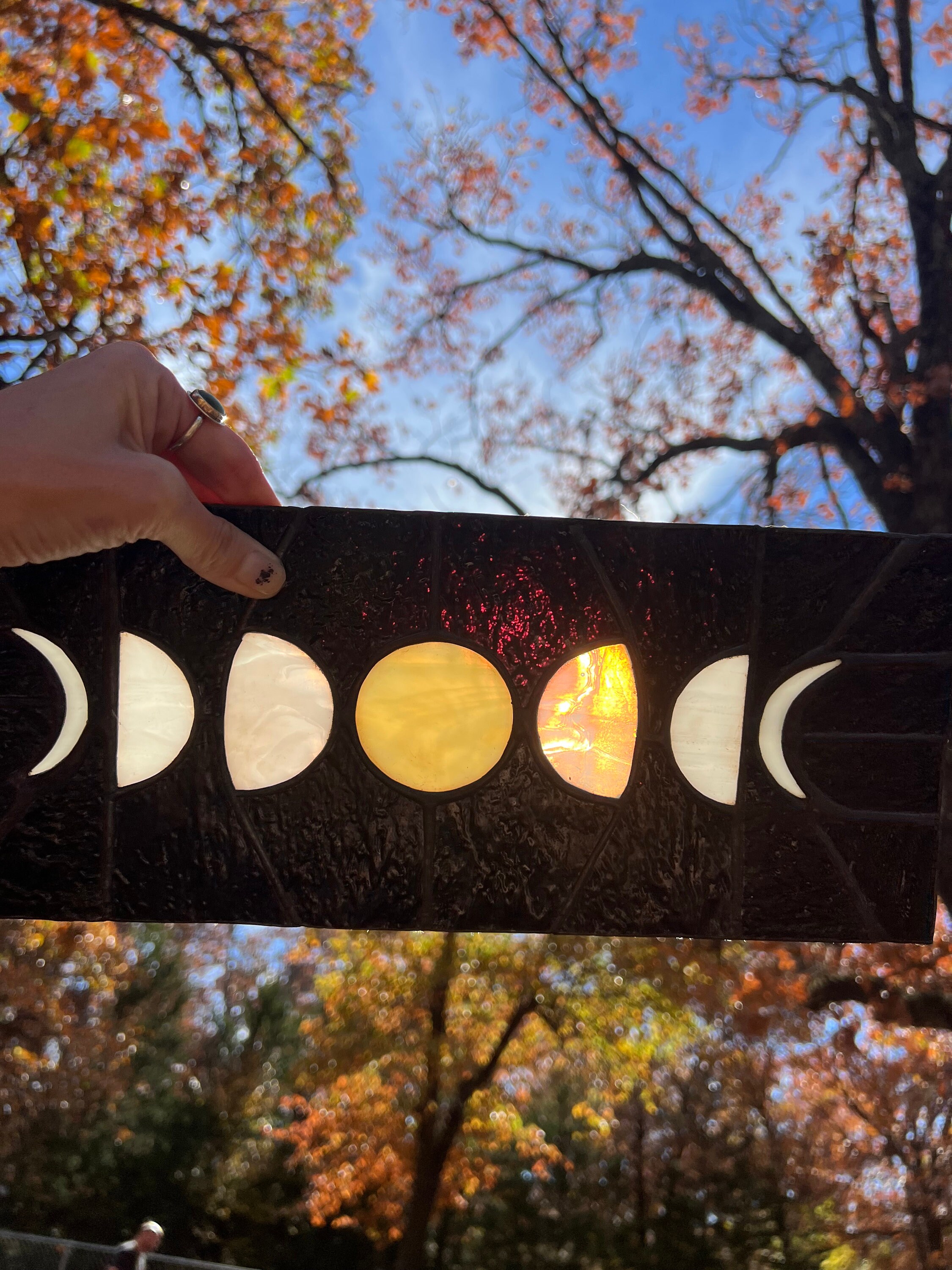 Moon Phases Stained Glass Panel - Etsy