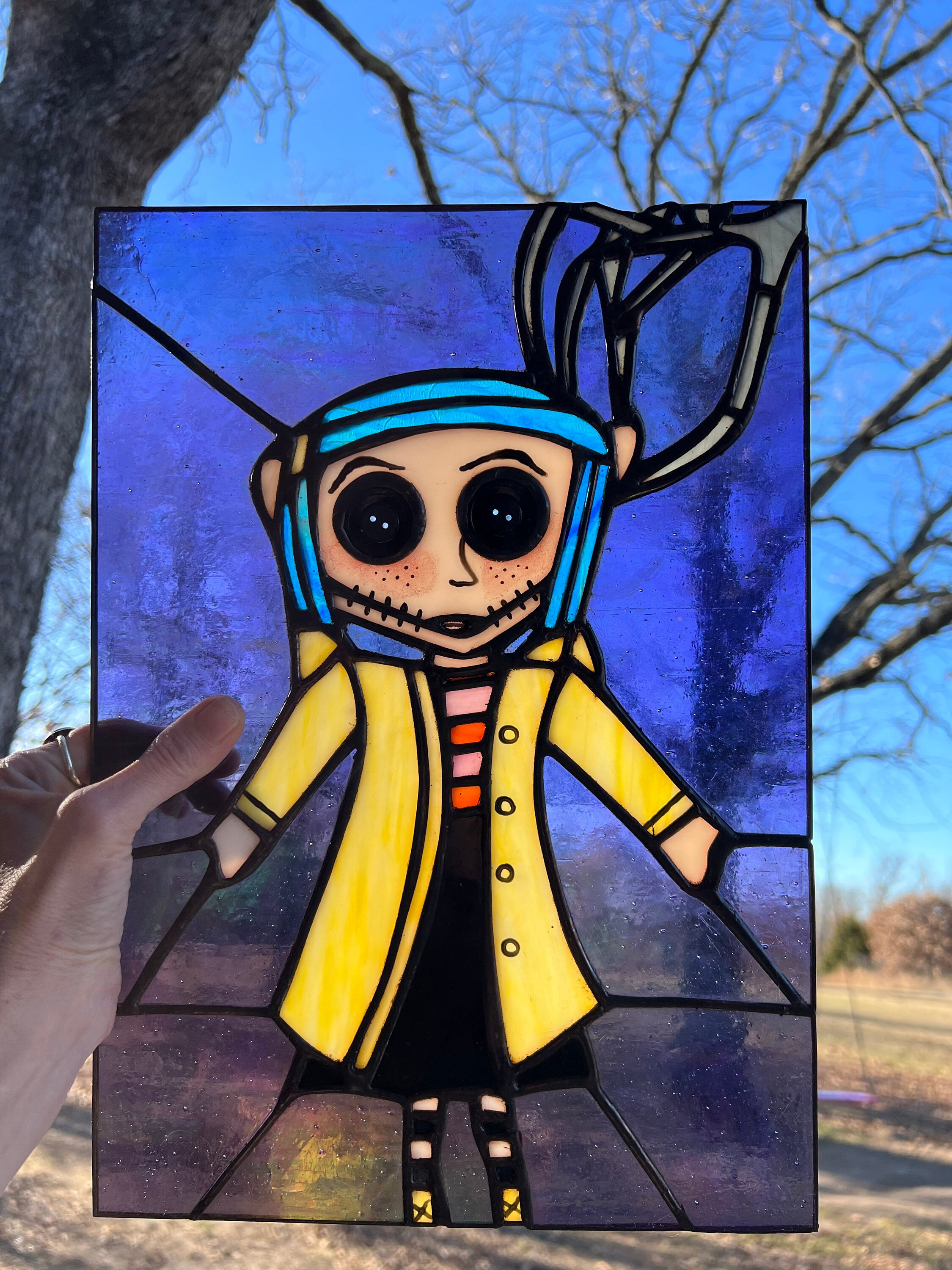 Handmade Coraline Doll Stained Glass - Etsy