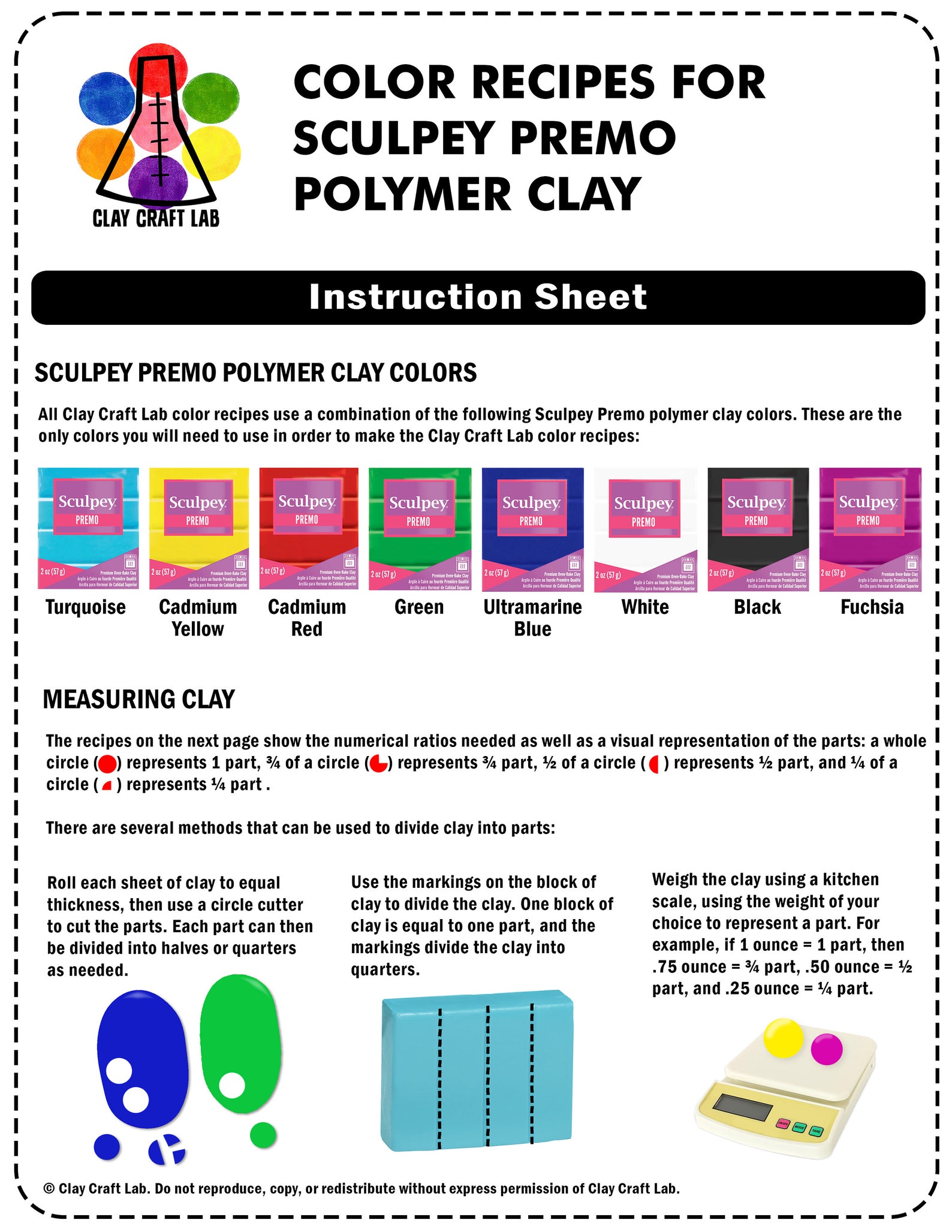 Polymer Clay Color Mixing Recipes for Sculpey Premo Sage and Sky ...