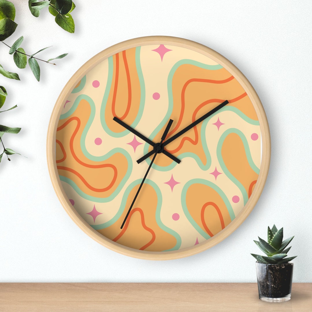 Groovy Retro Wave Style Wall Clocks, Vintage Timepieces Ideal Retro ...