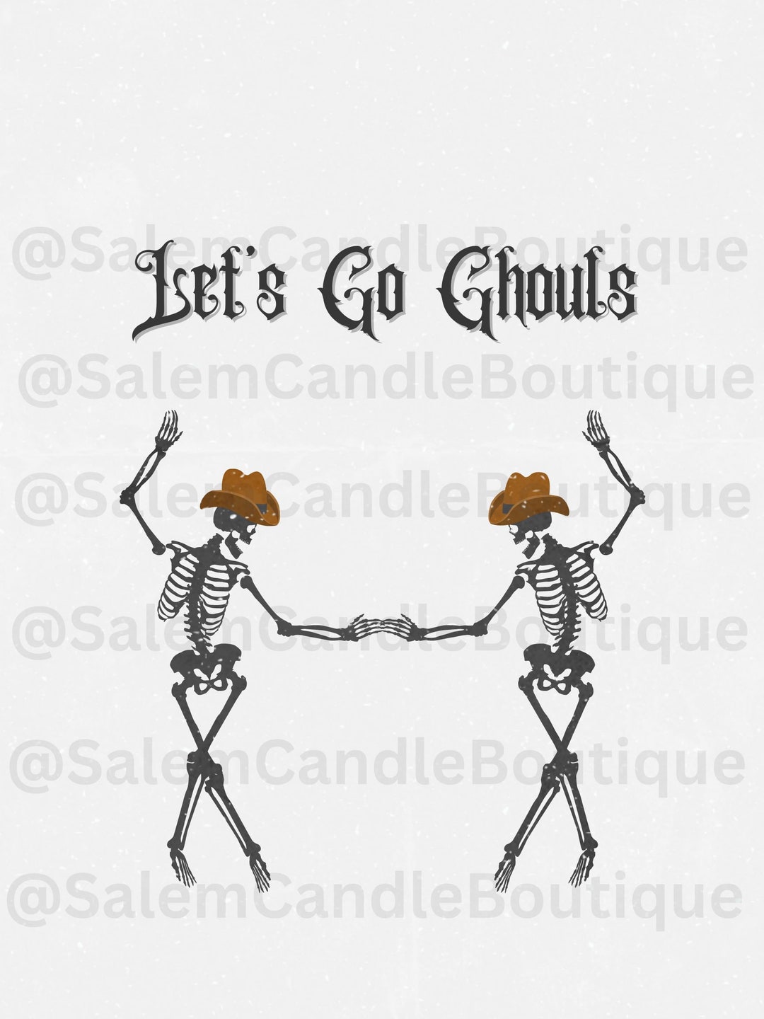 Lets Go Ghouls Halloween Art Skeleton-digital Art - Etsy
