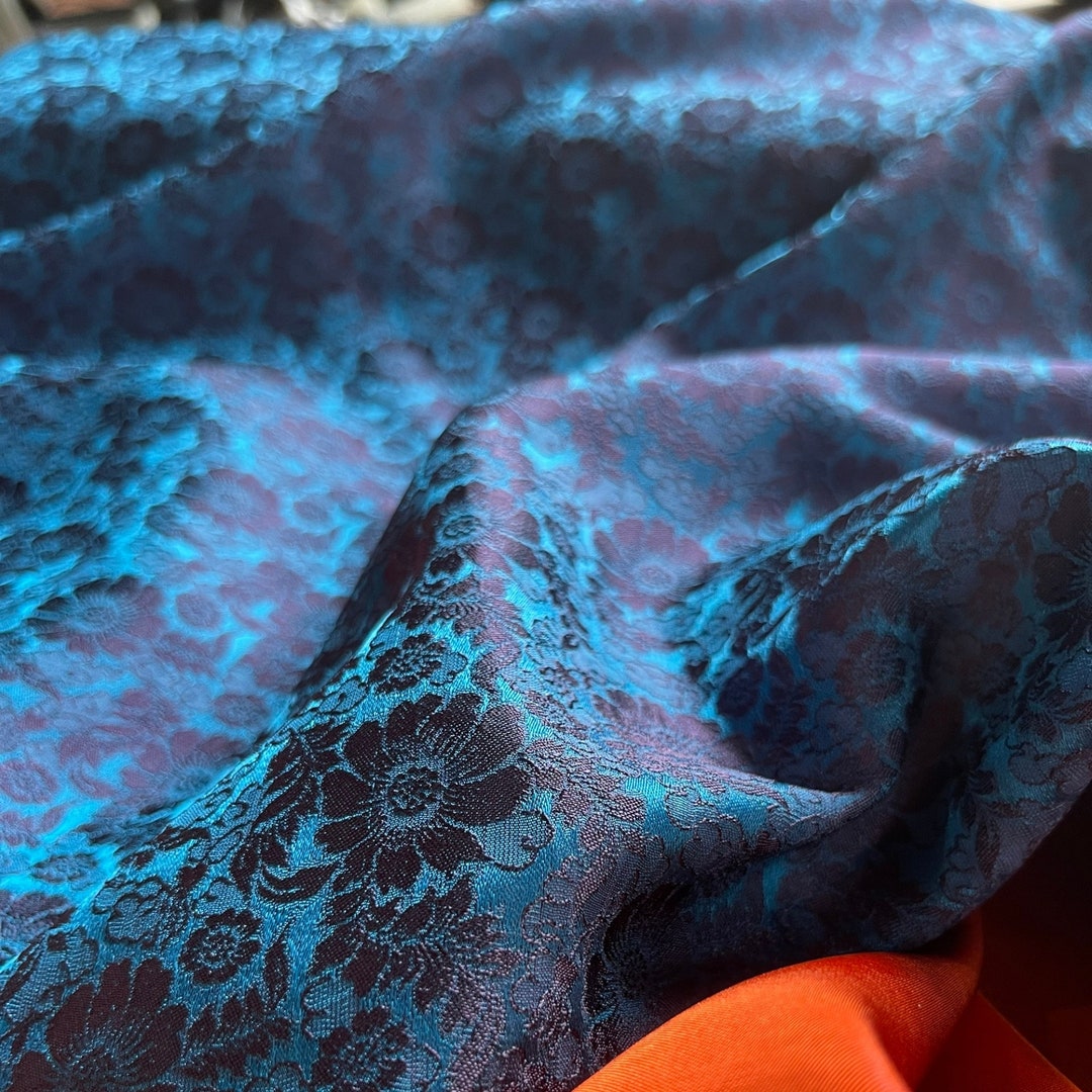 PURE MULBERRY SILK Fabric by the Yard - Chrysanthemum Pattern - Floral ...