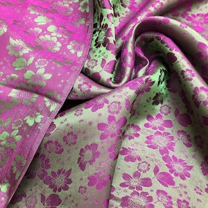PURE MULBERRY SILK Fabric by the Yard - Floral Silk - Organic Fiber ...
