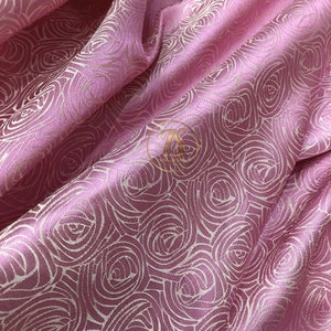 PURE MULBERRY SILK Fabric by the Yard - Rose Pattern - Handmade Fabric ...