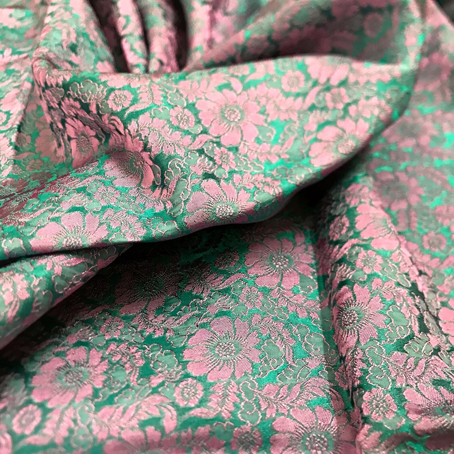 PURE MULBERRY SILK Fabric by the Yard Chrysanthemum Pattern - Etsy