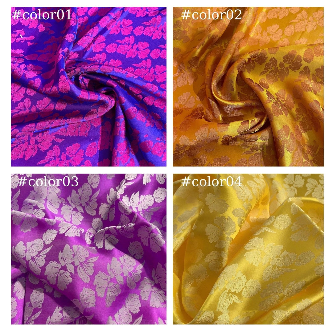 PURE MULBERRY SILK Fabric by the Yard - Floral Silk - Handmade Fabric ...
