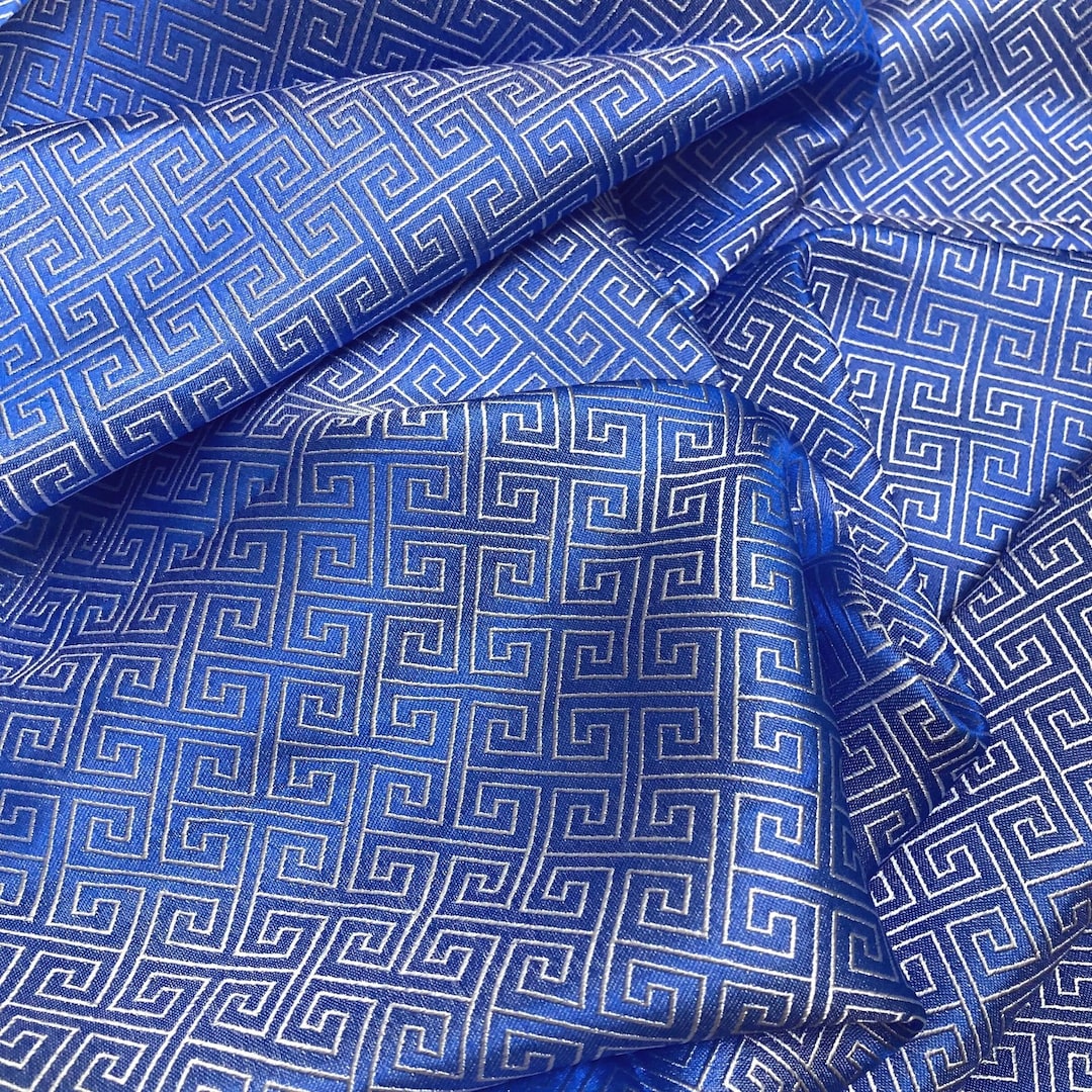 PURE MULBERRY SILK Fabric by the Yard - Blue Silk - Pattern Fabric ...