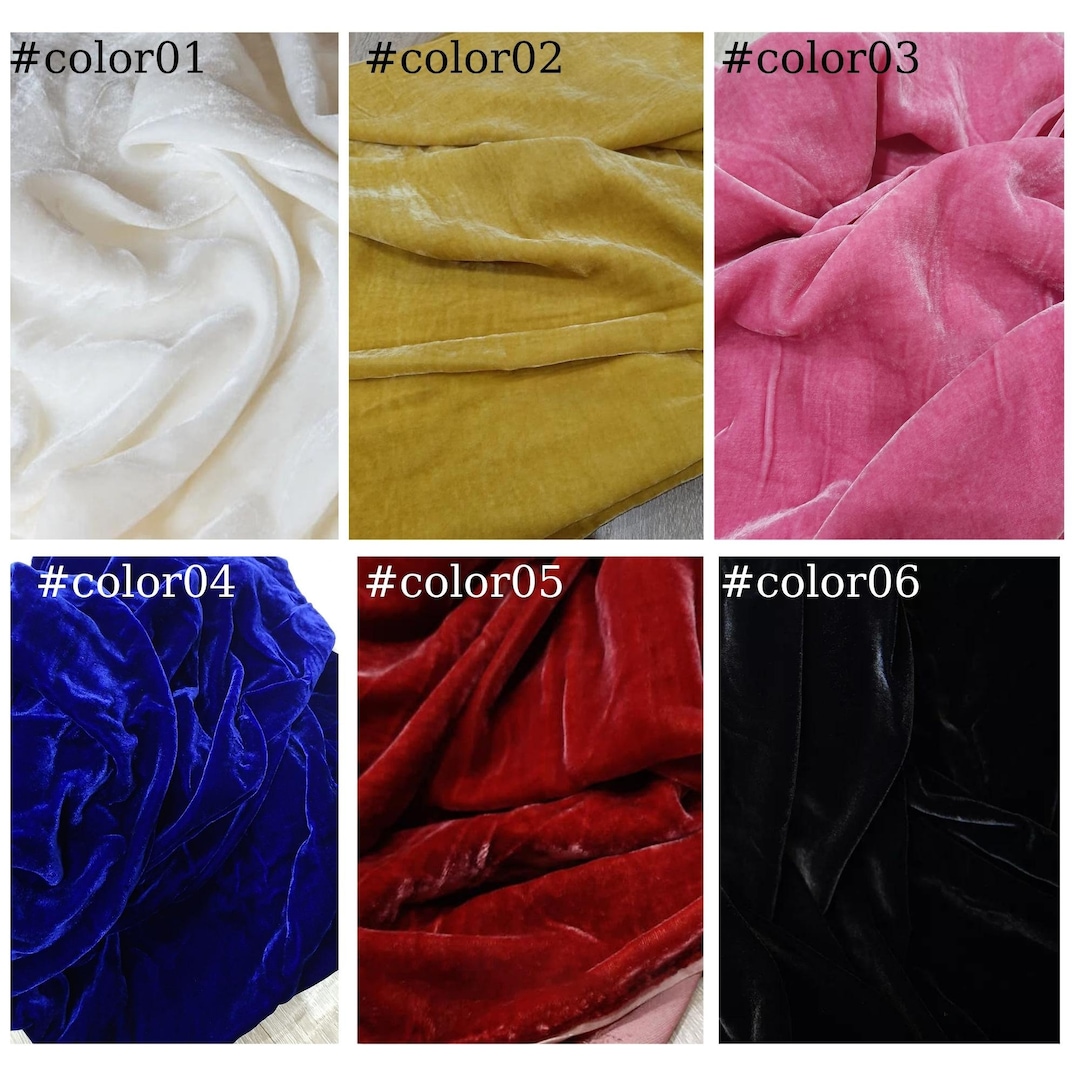 100% MULBERRY SILK VELVET Fabric by the Yard – Luxury Silk Velvet for ...