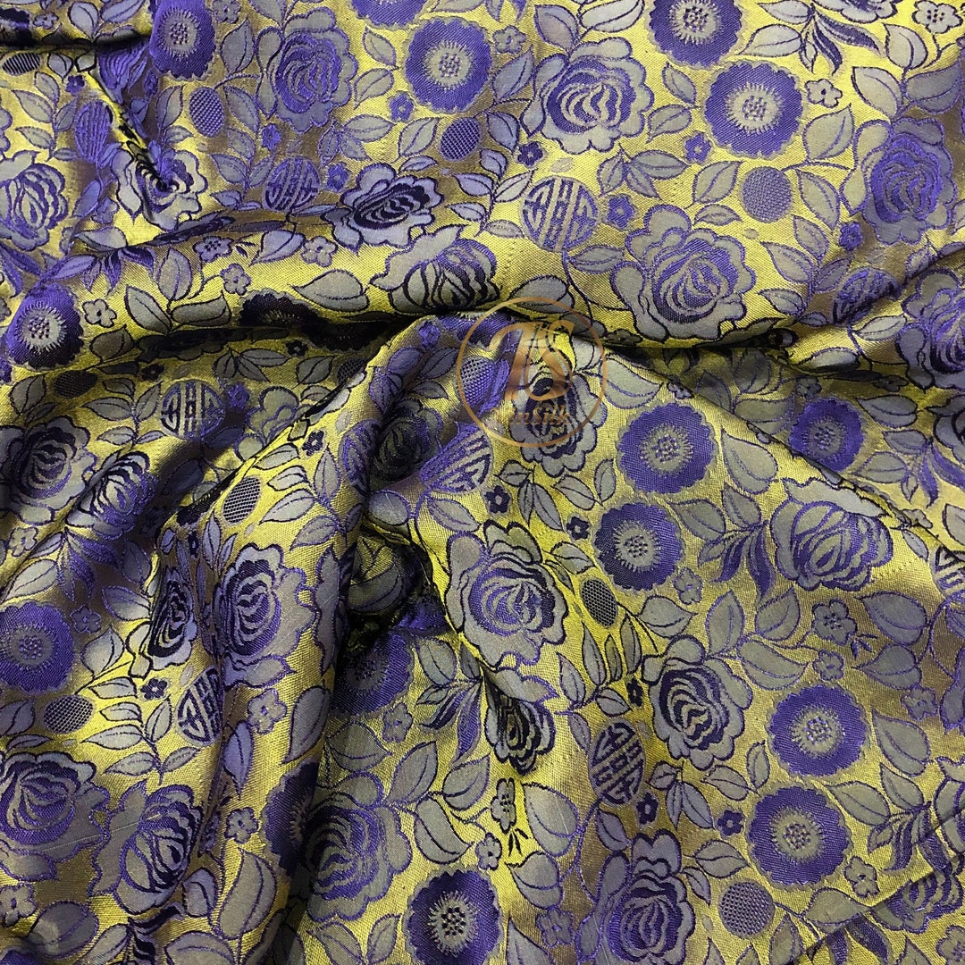 PURE MULBERRY SILK Fabric by the Yard - Rose Pattern Silk - Handmade ...