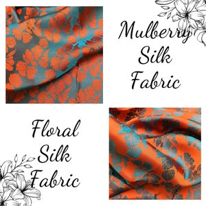 PURE MULBERRY SILK Fabric by the Yard - Floral Silk - Handmade Silk ...