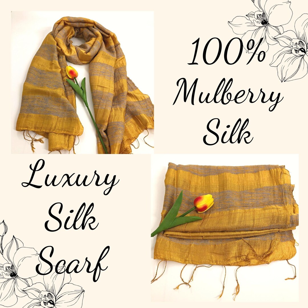 100% Pure Mulberry Silk Scarf - Long Scarf – Fashion Scarves - Luxury ...