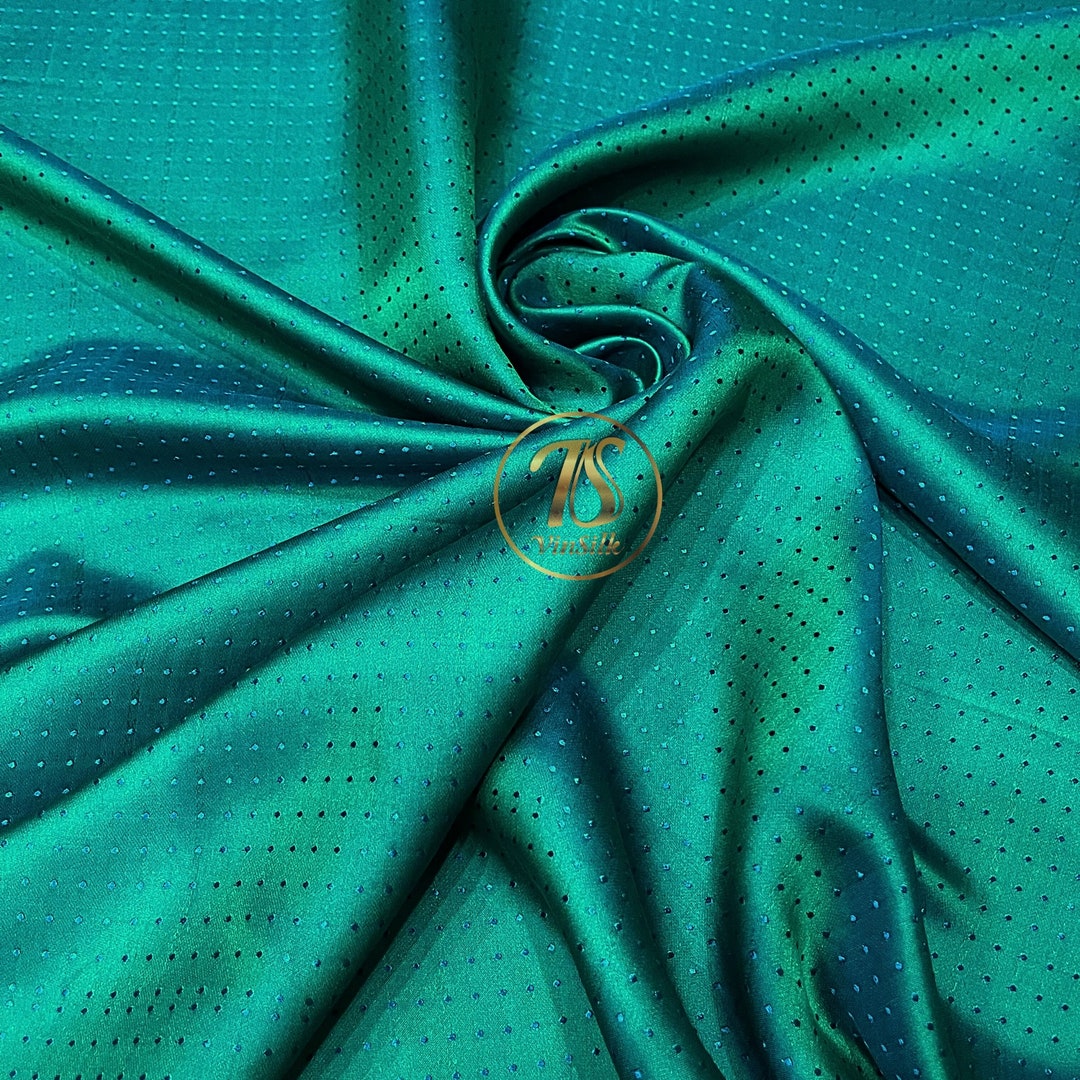 PURE MULBERRY SILK Fabric by the Yard - Emerald Green Silk - Pattern ...