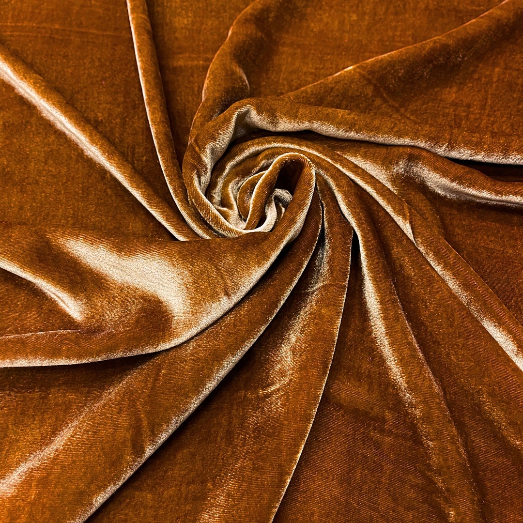 100% MULBERRY SILK VELVET Fabric by the Yard – Light Brown Velvet ...