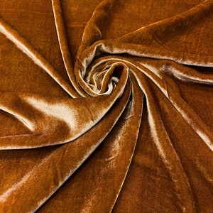 100% MULBERRY SILK VELVET Fabric by the Yard – Brown Velvet - Luxury ...