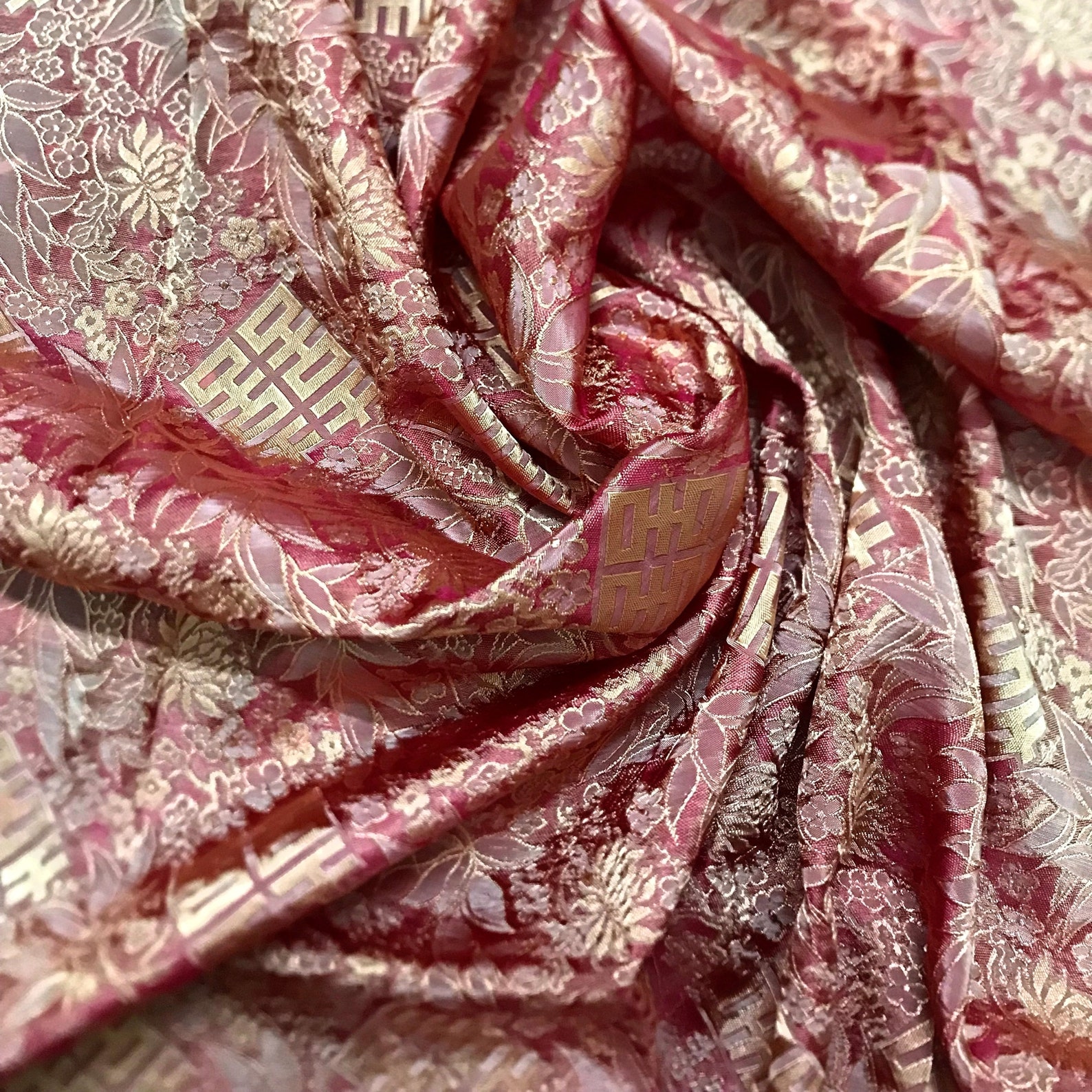PURE MULBERRY SILK Fabric by the Yard Luxury Silk Floral - Etsy