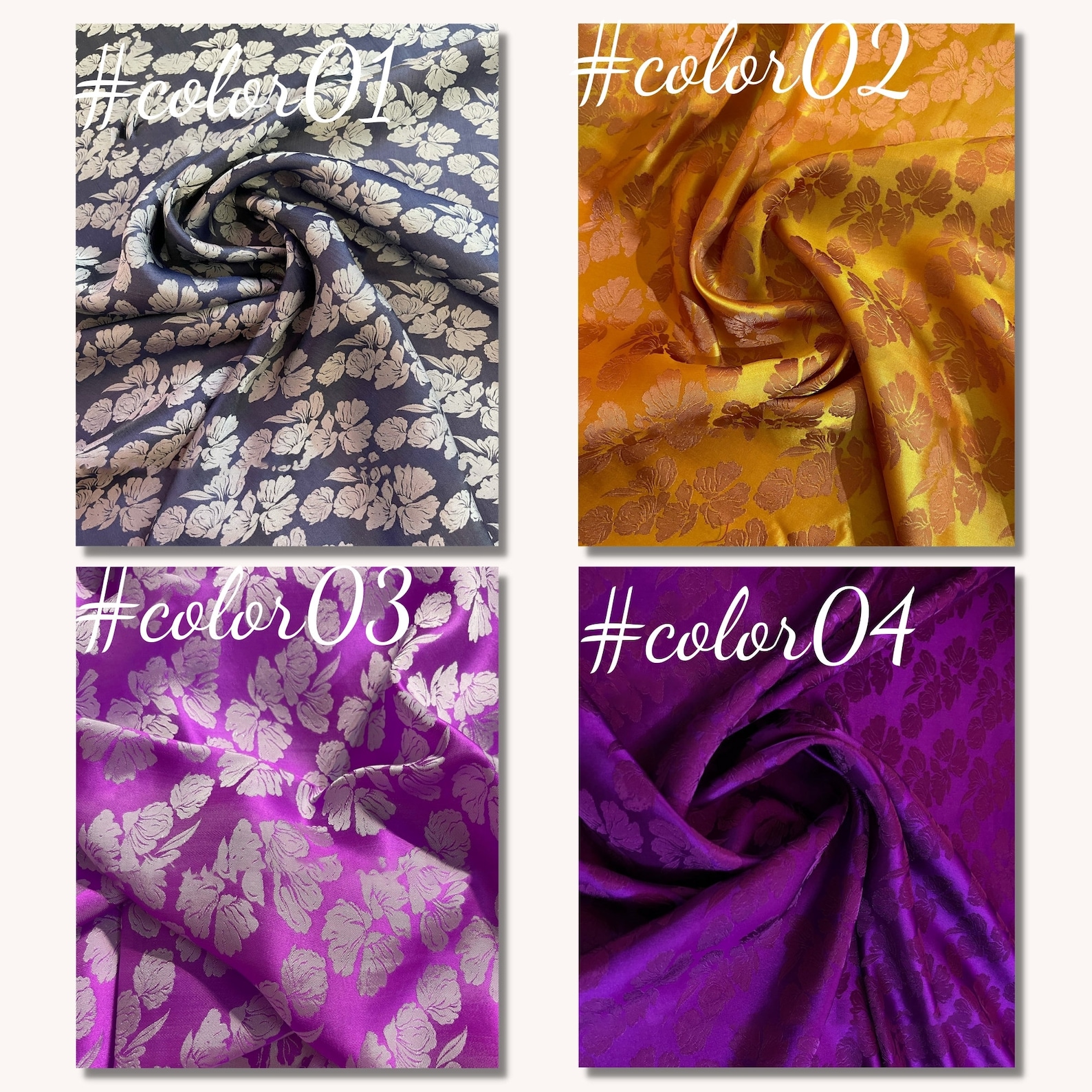 PURE MULBERRY SILK Fabric by the Yard - Floral Silk - Handmade Fabric ...