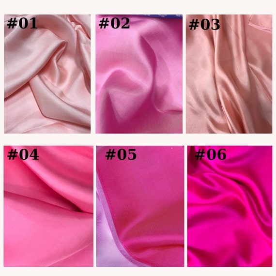 Pink Silk PURE MULBERRY SILK Fabric by the Yard Satin Silk - Etsy
