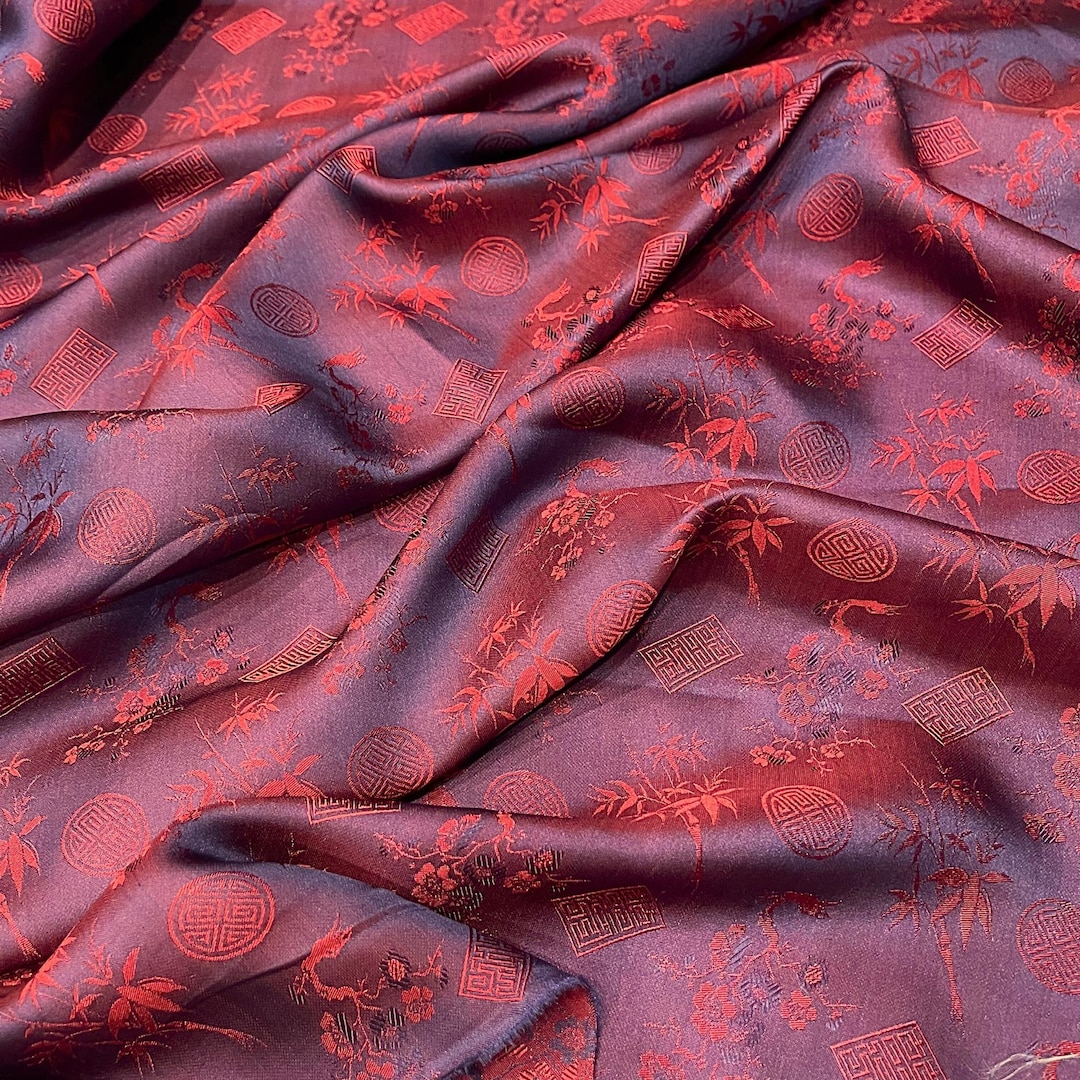 PURE MULBERRY SILK Fabric by the Yard - Floral Pattern Silk - Handmade ...