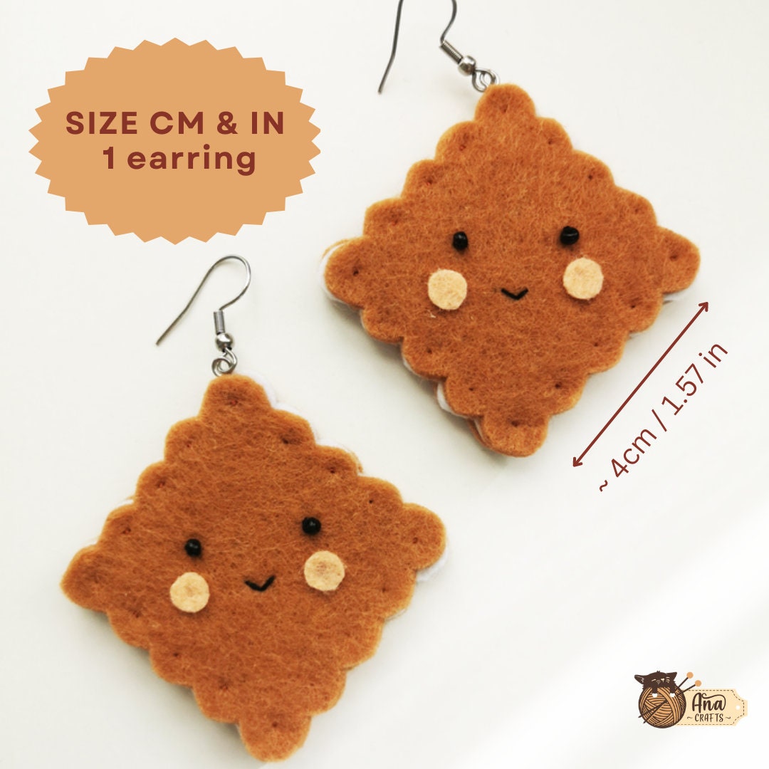 Felt Biscuits Earrings Easy Pattern - Etsy