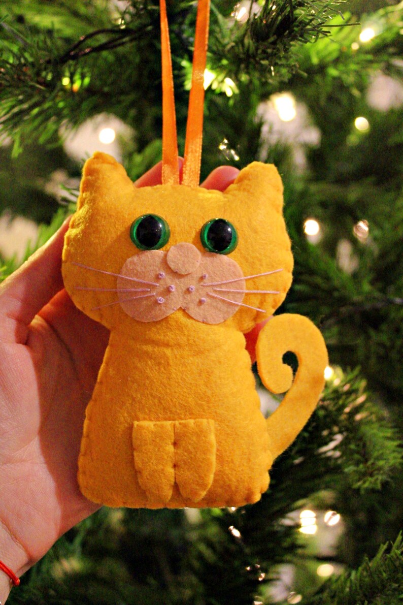 Easy Pattern and Tutorial Felt Cat Ornament - Etsy