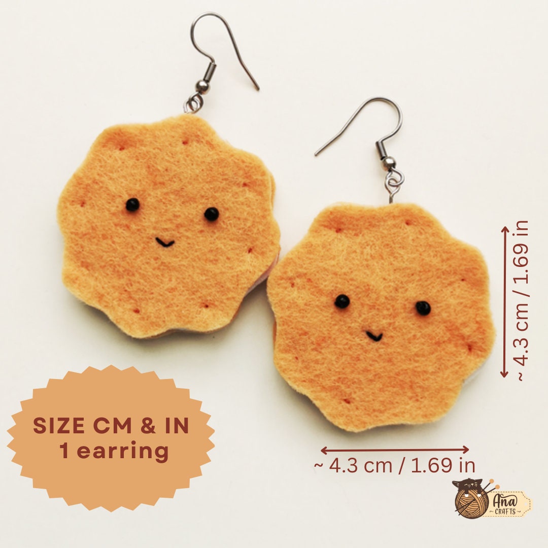 Felt Biscuits Earrings Easy Pattern - Etsy