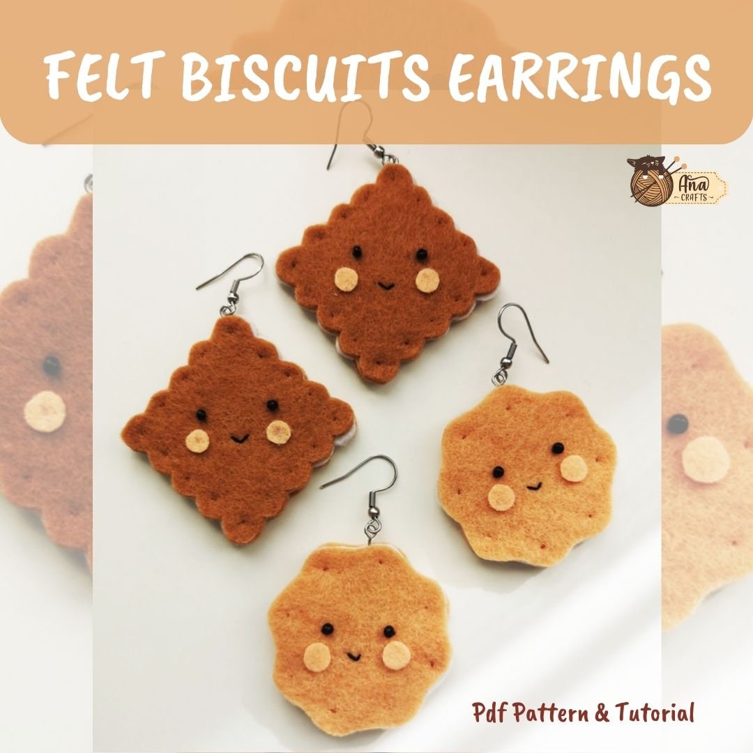 Felt Biscuits Earrings Easy Pattern - Etsy