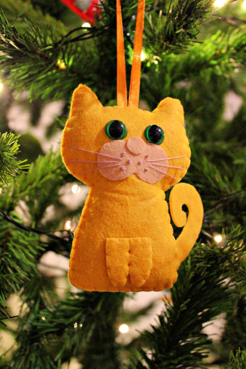 Easy Pattern and Tutorial Felt Cat Ornament - Etsy