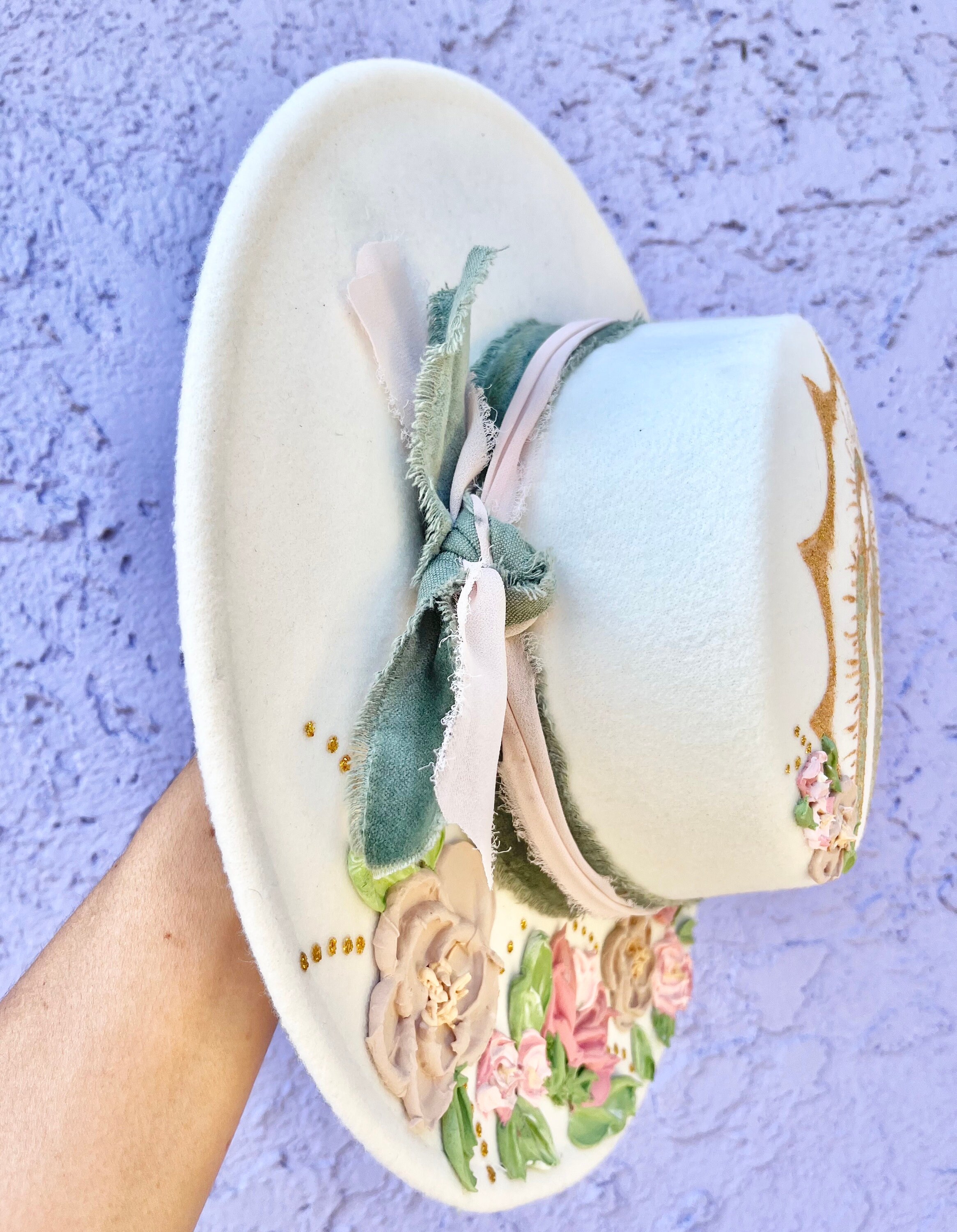 Virgin Marry Hand Painted Hat, Virgin De Guadalupe Hat, Hand Painted ...