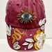 Fuchsia Hand Painted Baseball Hat, Hand Painted Floral Cap Hat, Flower ...