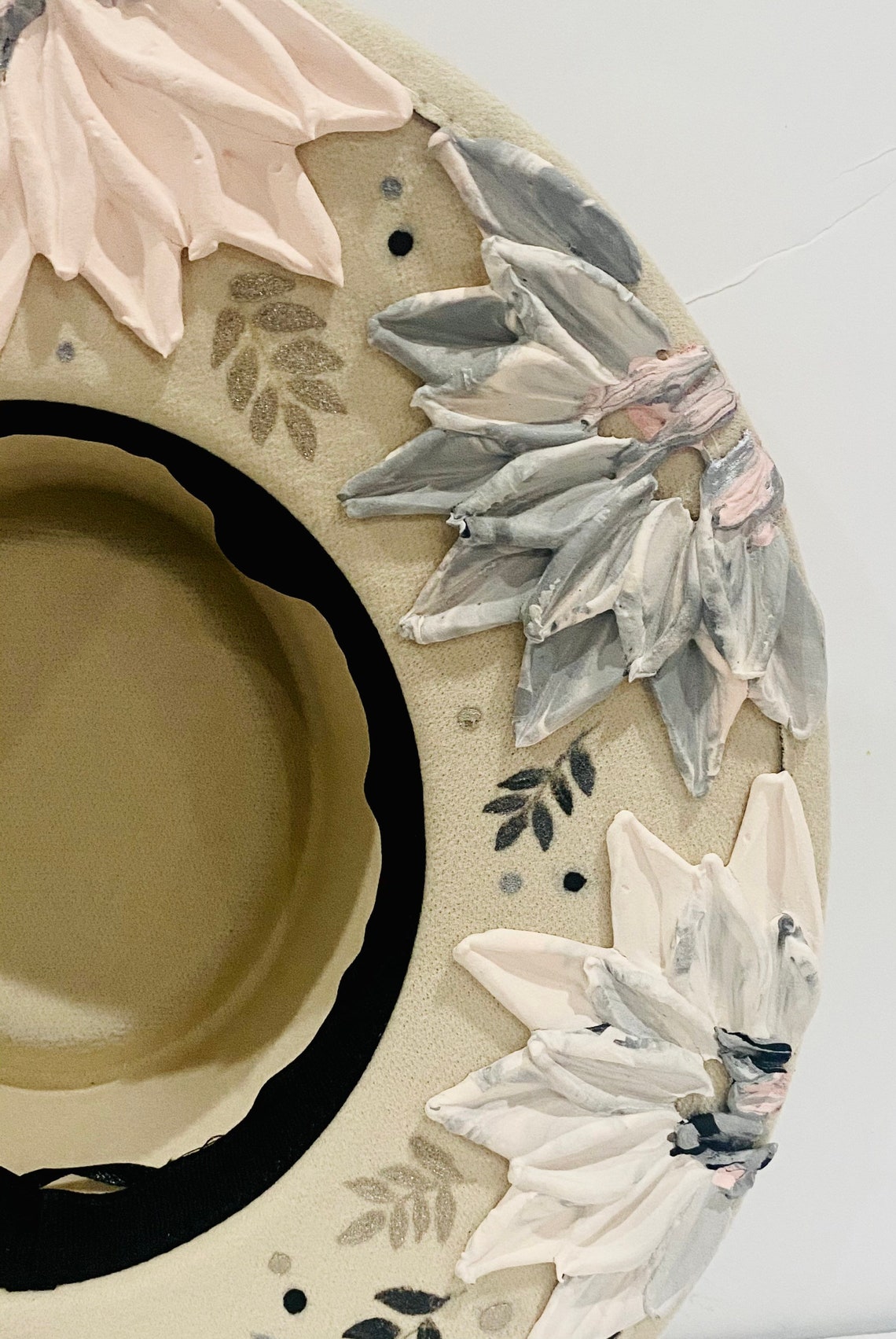 Floral Hand Painted 3d Fedora Inside Painted Fedora Flora - Etsy