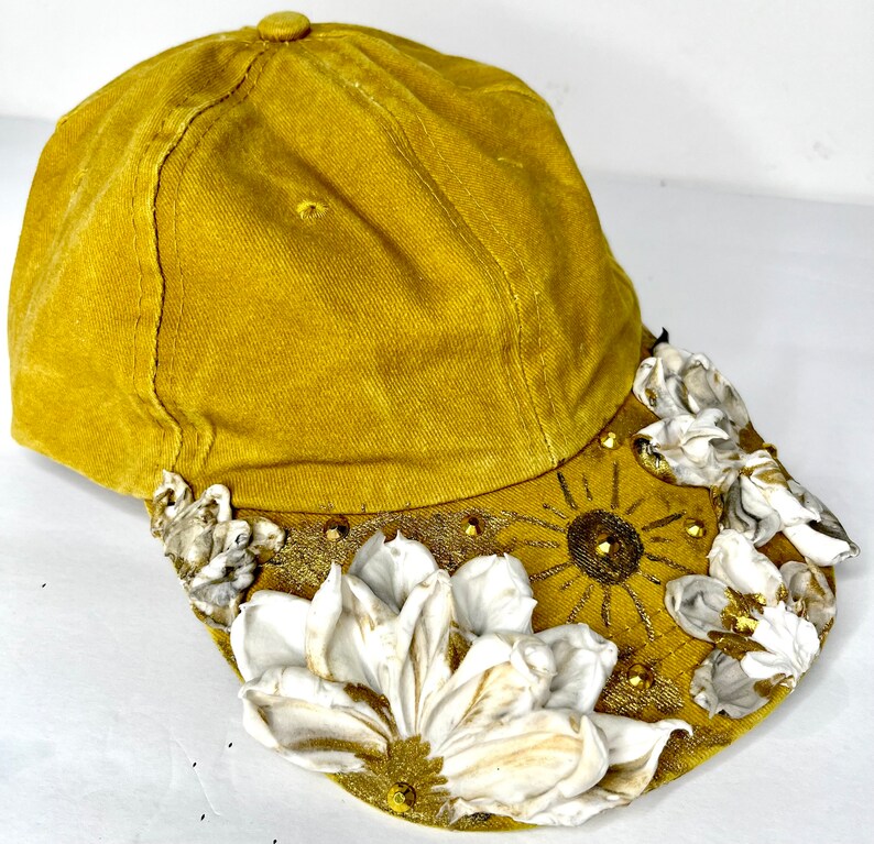 3d Floral Cap,hand Painted Flora Cap, Texture Paint Cap, Hand Painted ...