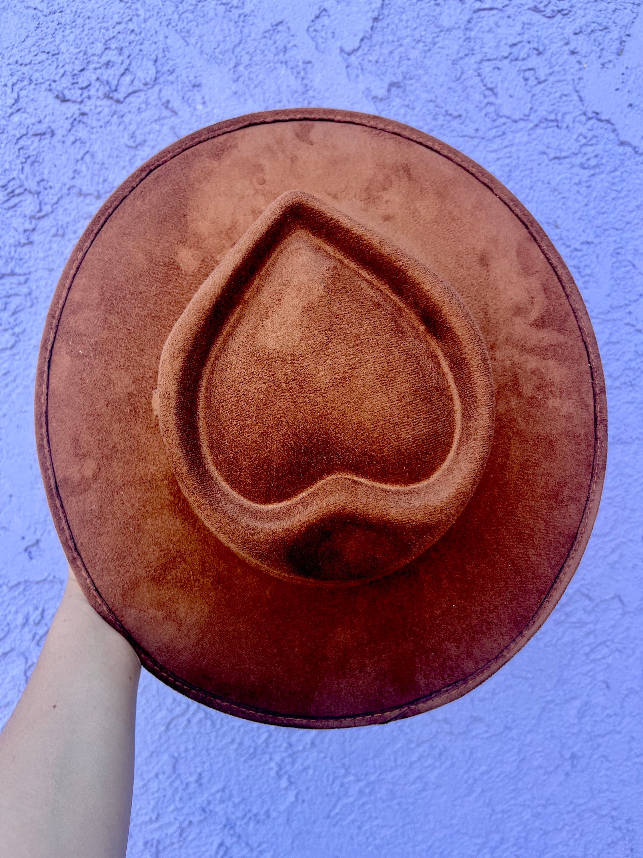 Heart Fedora, Heart Shape Hat, Heart Hat, Brown Heart Hat, Heart Fedora ...