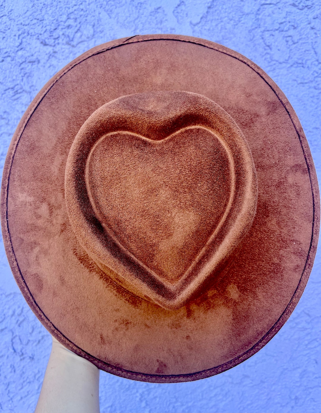 Heart Fedora, Heart Shape Hat, Heart Hat, Brown Heart Hat, Heart Fedora ...