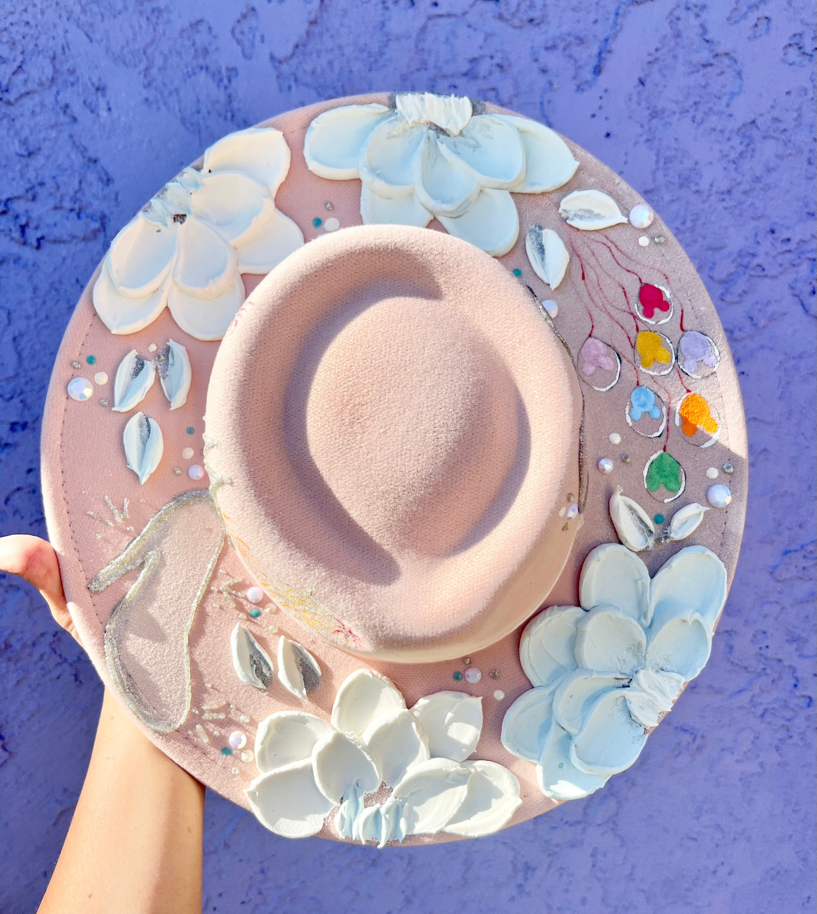 Disney Hat, Cinderella Inspired Hand Painted Hat, Disneyland Hat, Hand ...