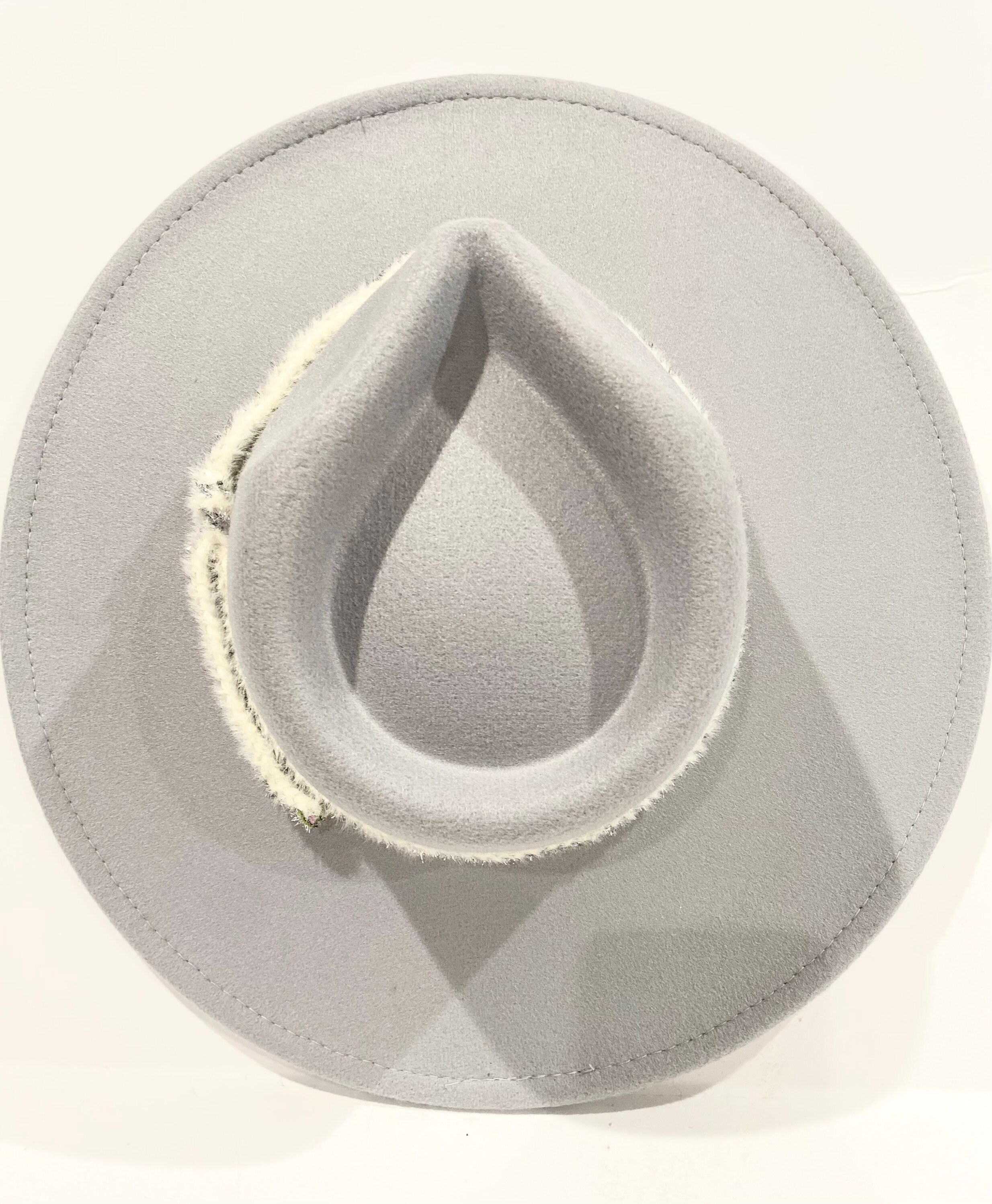 Gray Hand Painted Fedorainside Fedora Hand Painted3d Painted - Etsy