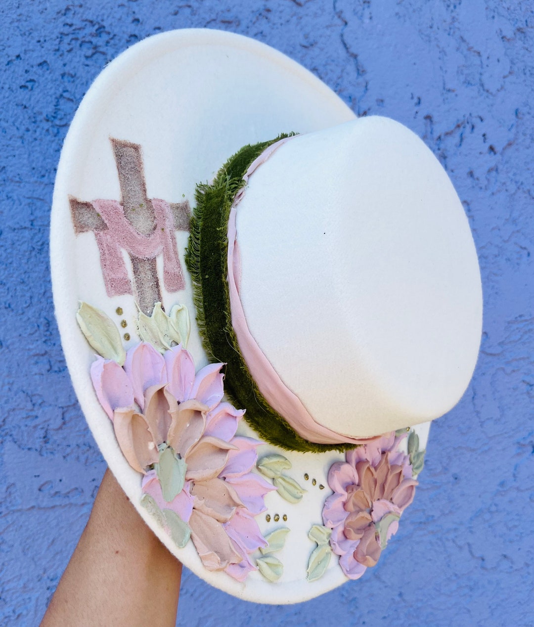 Religious Hat Women Fashion Fedorafedora Hat Hand Painted - Etsy