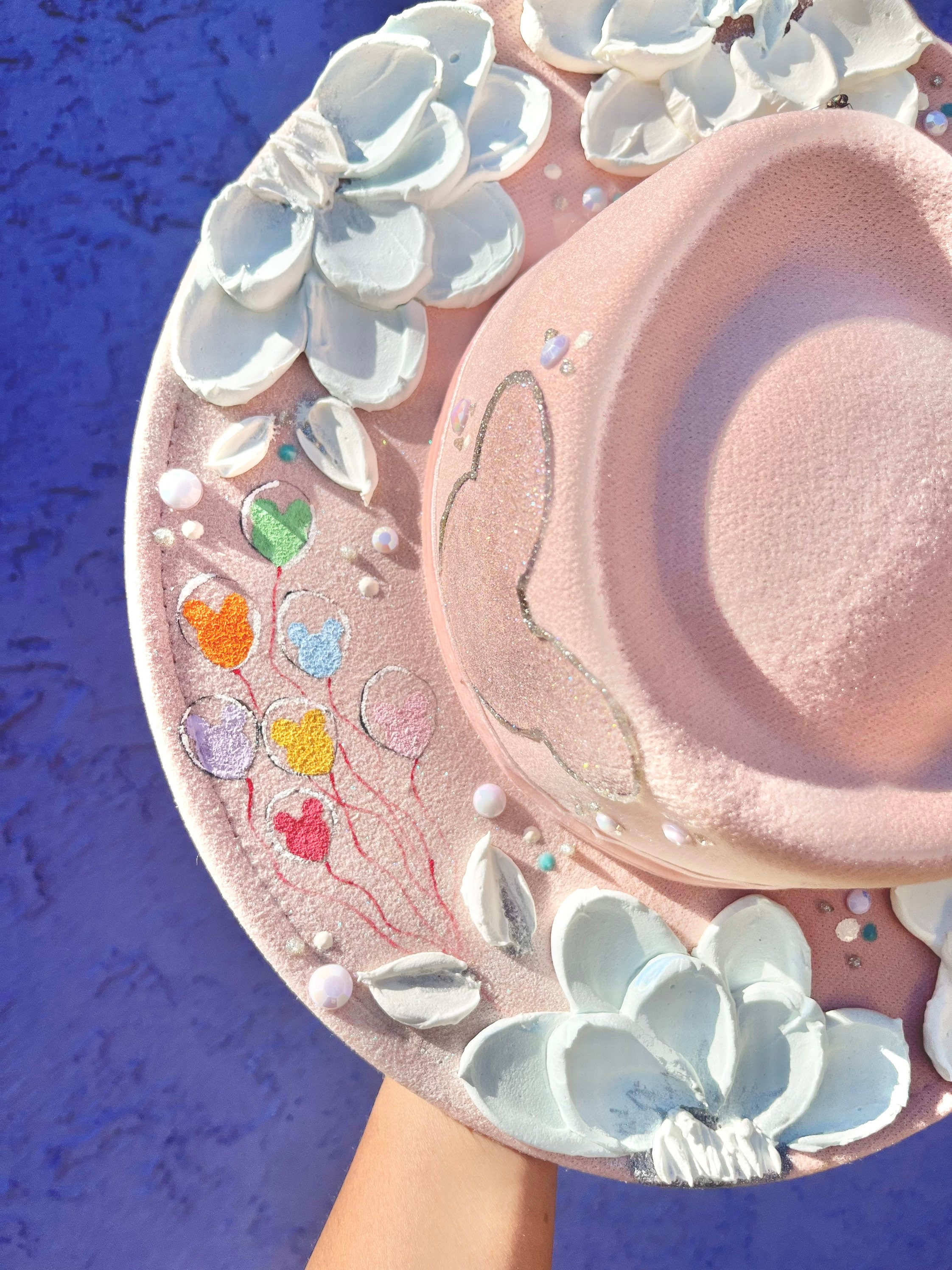 Disney Hat, Cinderella Inspired Hand Painted Hat, Disneyland Hat, Hand ...