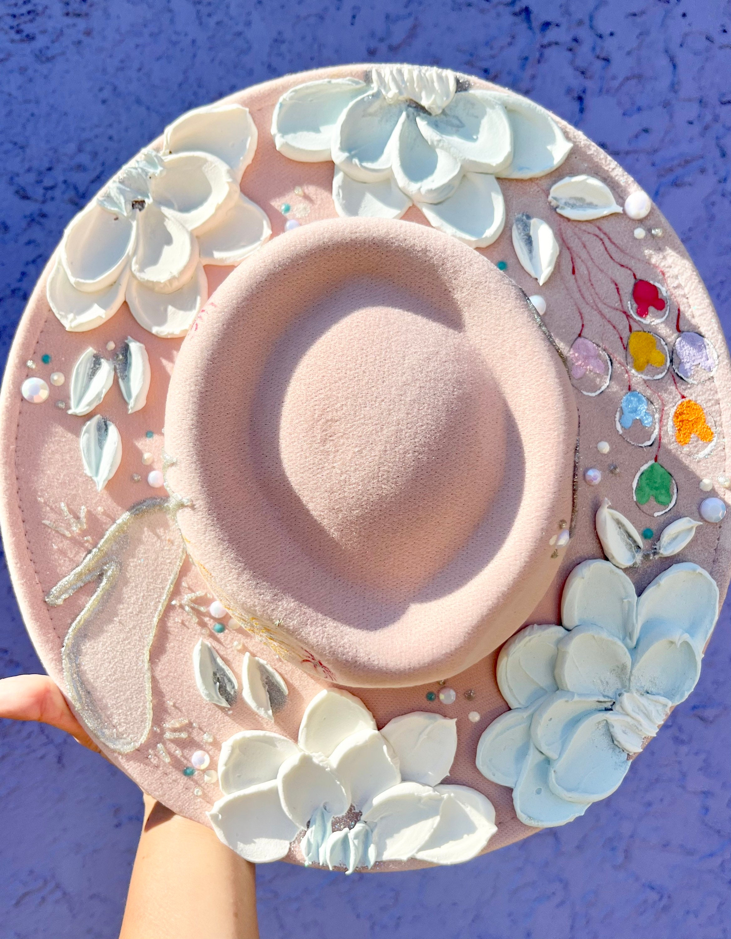 Disney Hat, Cinderella Inspired Hand Painted Hat, Disneyland Hat, Hand ...