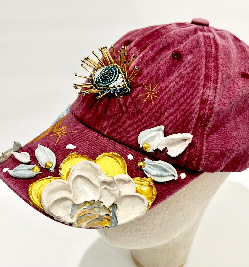 Fuchsia Hand Painted Baseball Hat Hand Painted Floral Cap - Etsy