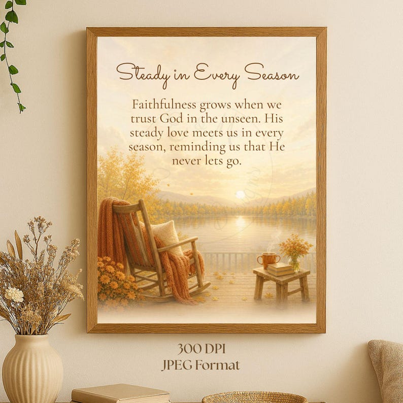 Christian Wall Art Printable, Faithfulness Bible Inspired Decor, Autumn ...