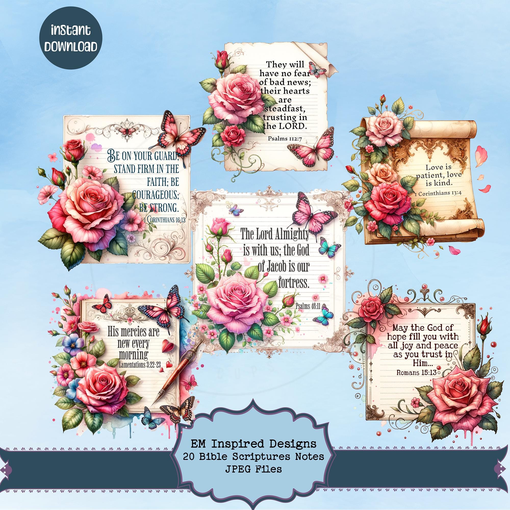 Bible Scripture Ephemera Printable Inspirational Junk Journal Scripture ...