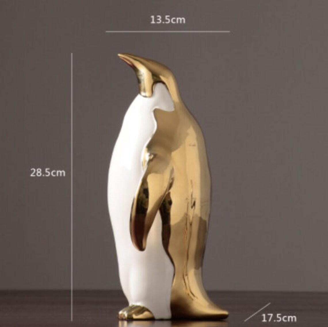Modern Golden Ceramic Penguin Figurine Animal Statue Sculpture | Etsy