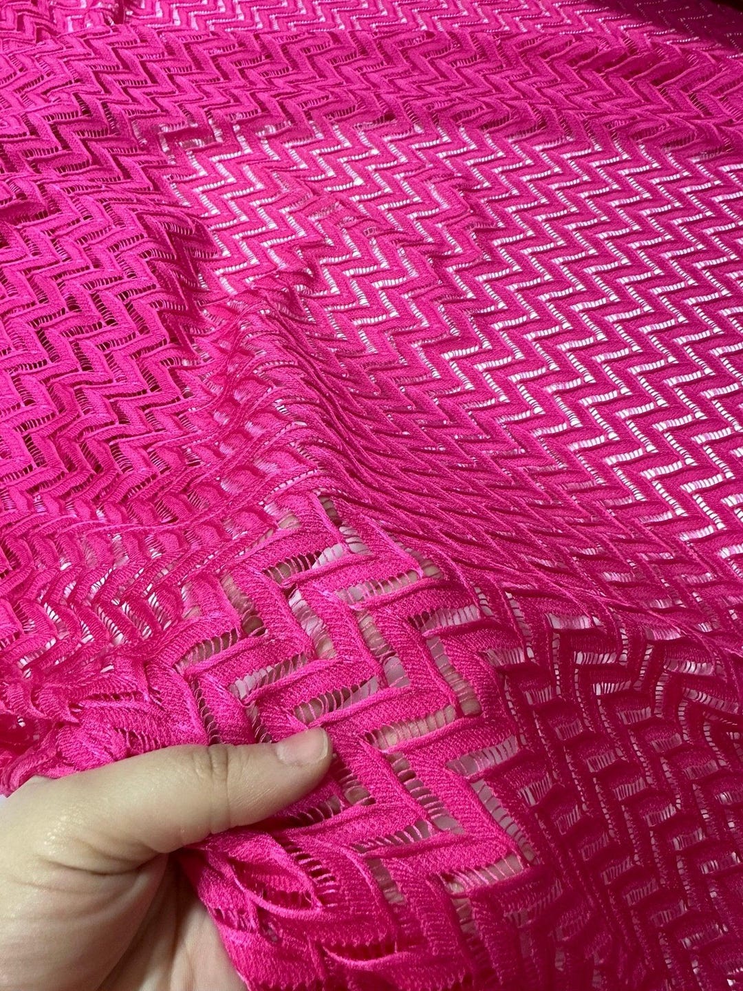 Zigzag Knit Jersey Fabric - Pink Mesh Fabric for Crafting and Sewing - Etsy