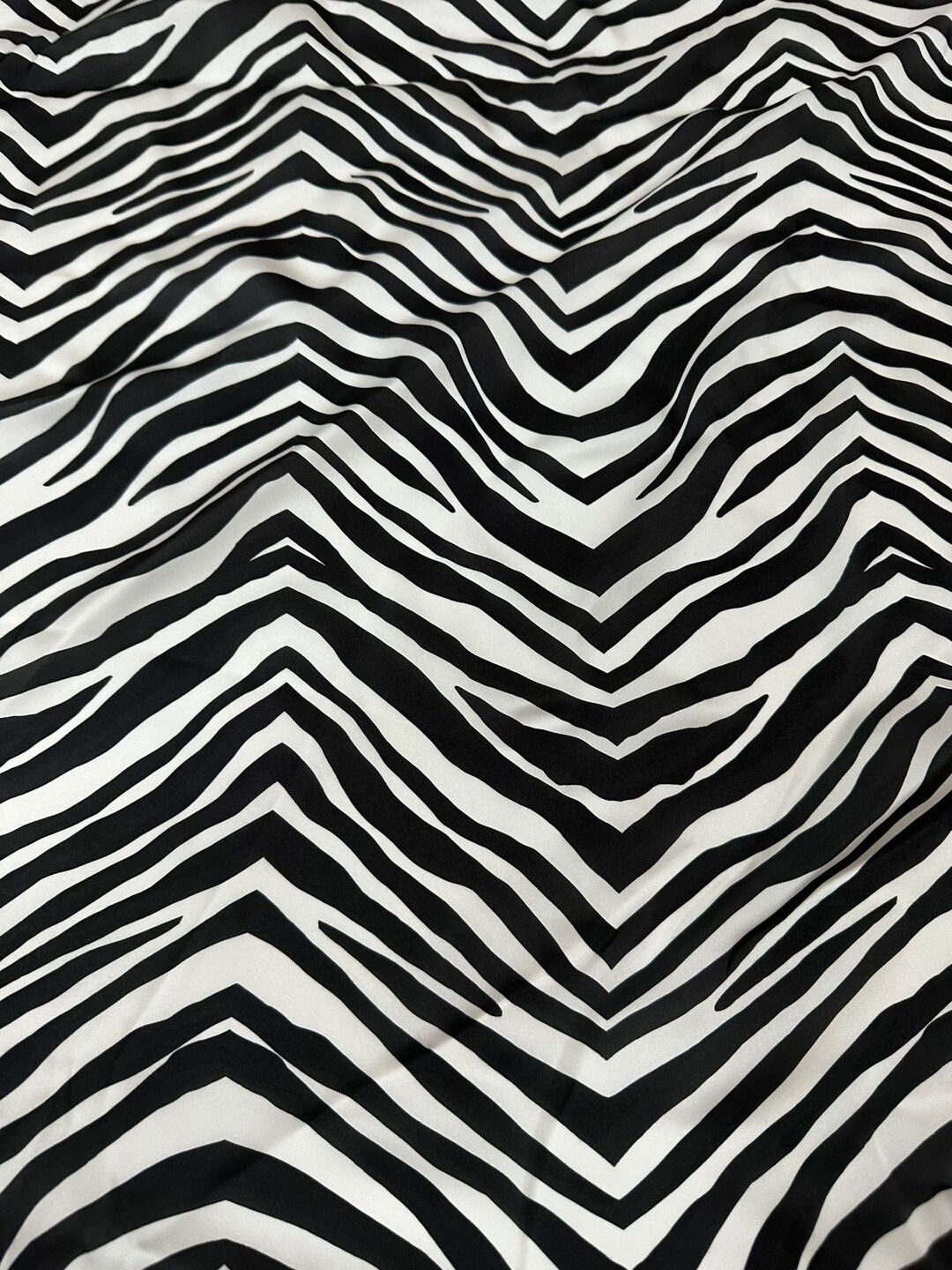 Zebra Pattern Silky Satin Fabric, Luxury Satin Fabric - Etsy
