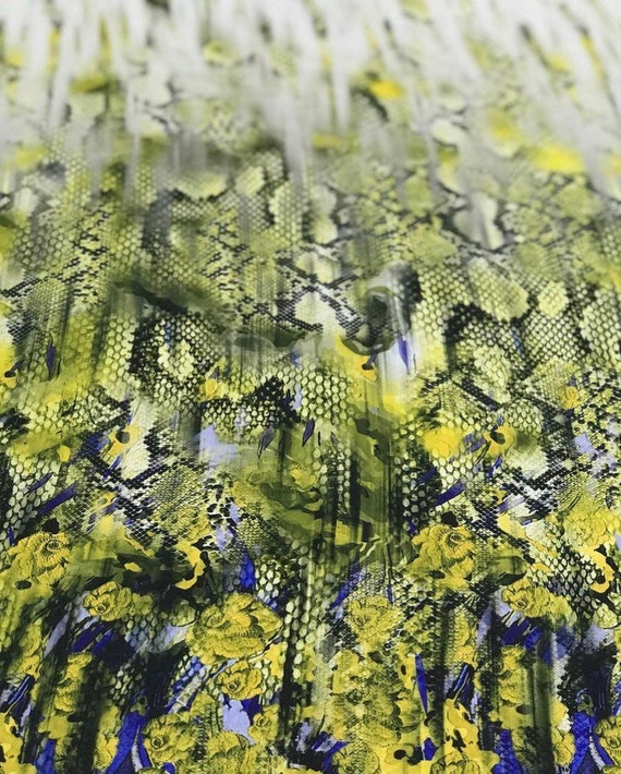 Snake Skin Pattern Satin Fabric by the Yard - Etsy