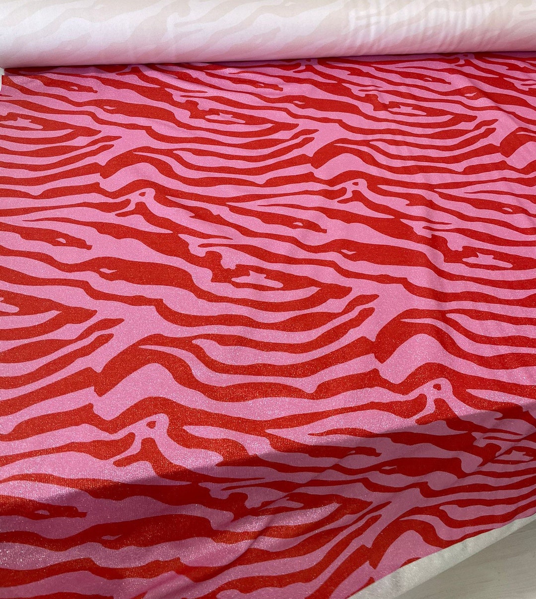 Zebra Pattern Spandex Lurex Fabric, 4-way Stretch Fabric, Dancewear ...