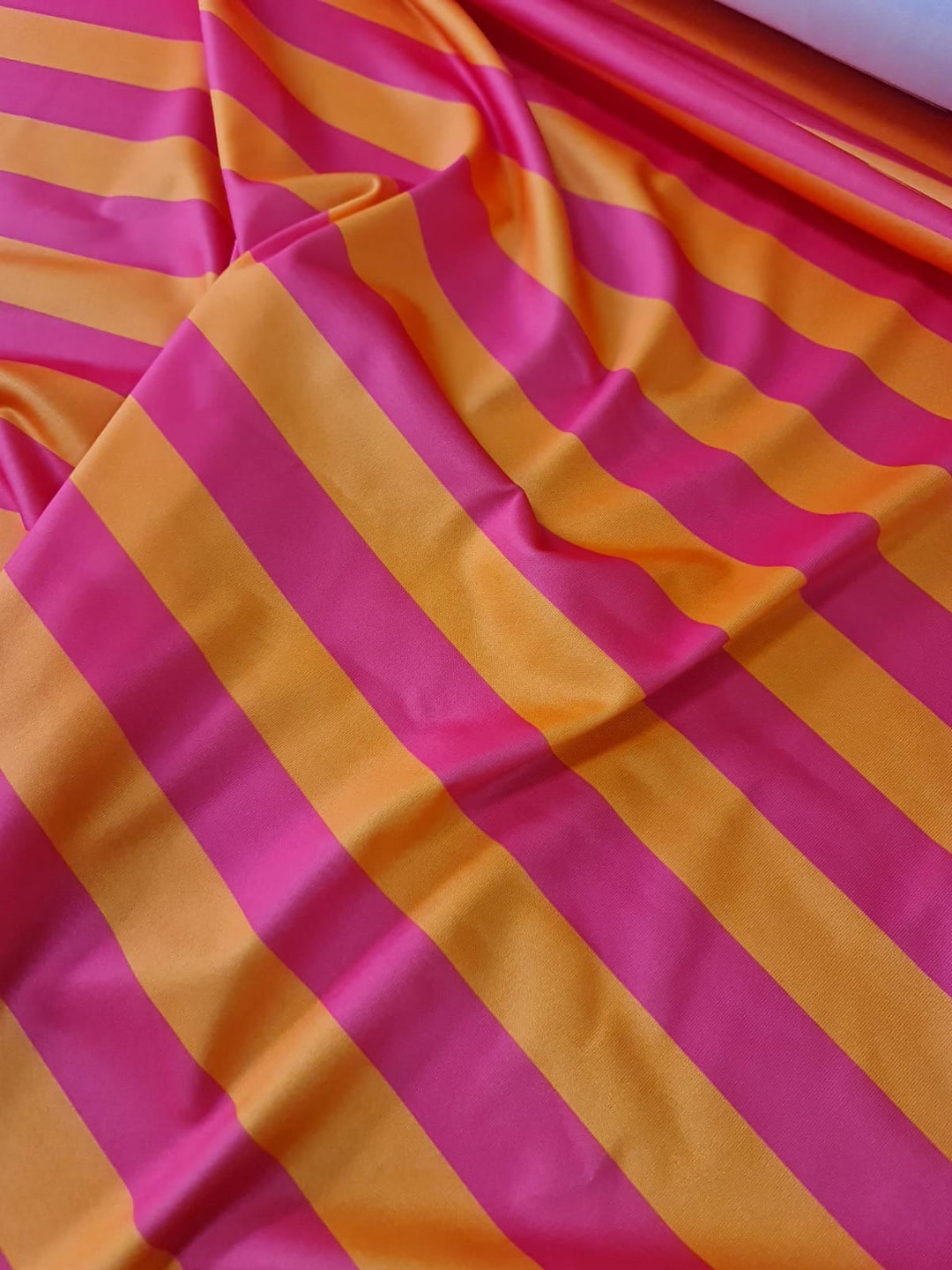 Striped Pattern Fabric Spandex 4-way Stretch Fabric Orange - Etsy