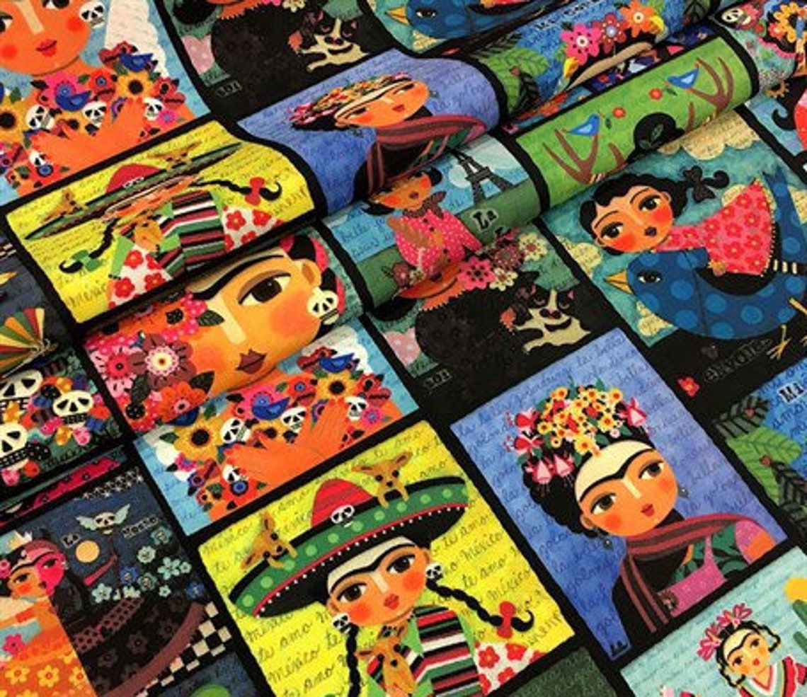 Frida Print Upholstery Fabric Frida Patchwork Print Fabric - Etsy